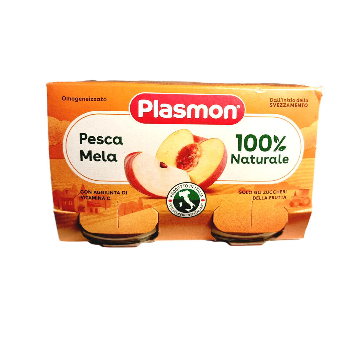 PLASMON BABY FOOD PUREE FRUIT GR 80 X 2 PEACH AND APPLE – myDelibox